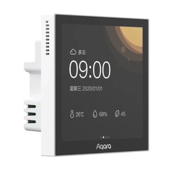 2025 Новый умный сценарий панели выключателя Aqara S1 Zigbee 3.0 IPS Цветной сенсорный экран Умный дом APP Голосовой контроль Siri Поддержка HomeKit-Белый