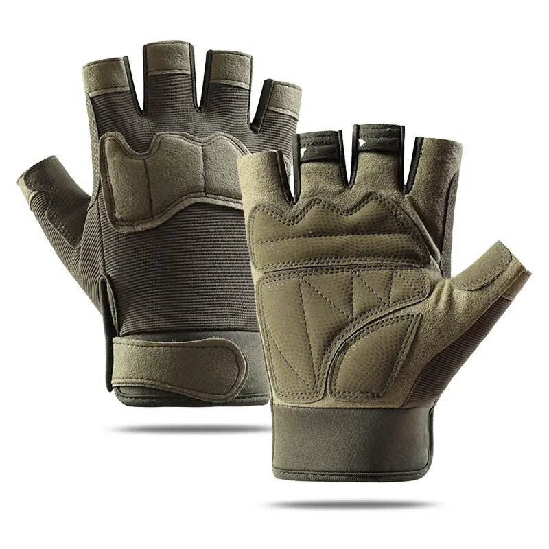 Тактические перчатки без пальцев green, XL