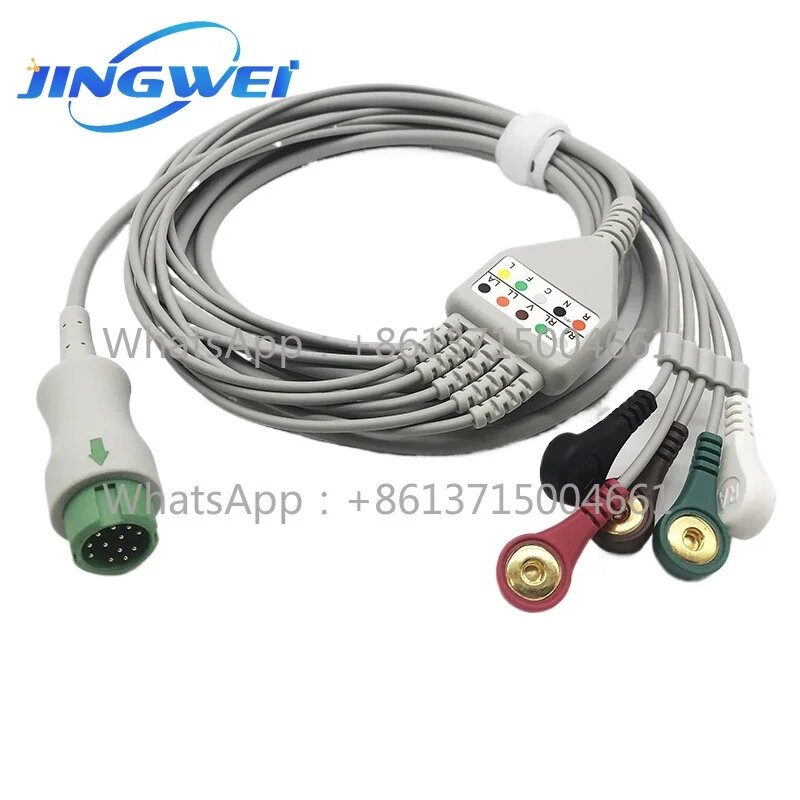 5-проводной 12-контактный кабель ЭКГ для Mindray T5 IMEC