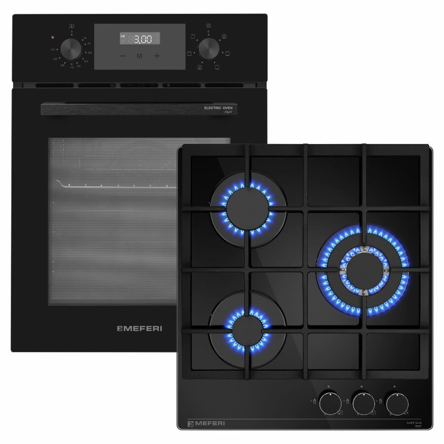 Комплект встраиваемой техники MEFERI 45см черный MS45BK21