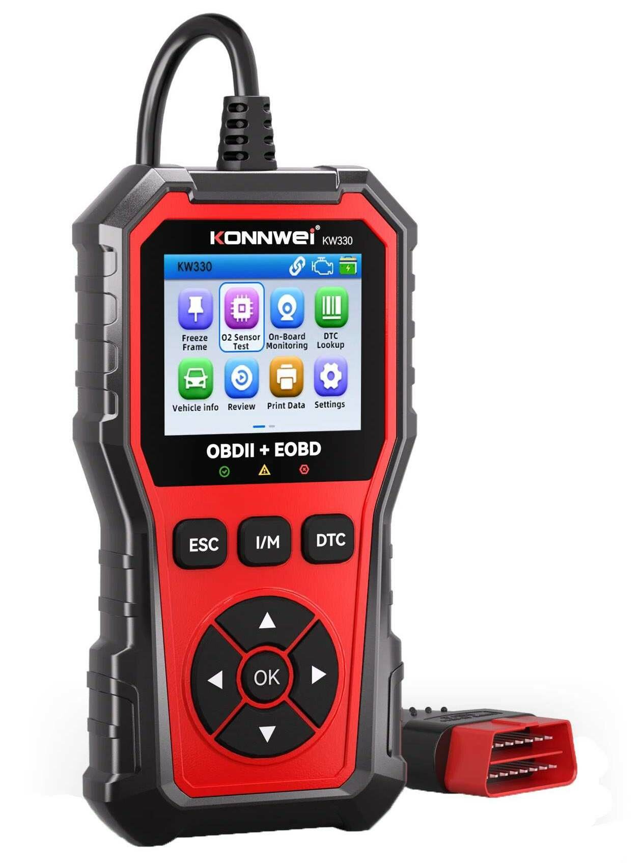 Автосканер Konnwei KW330, сканер неисправностей OBD2, тест аккумулятора двигателя
