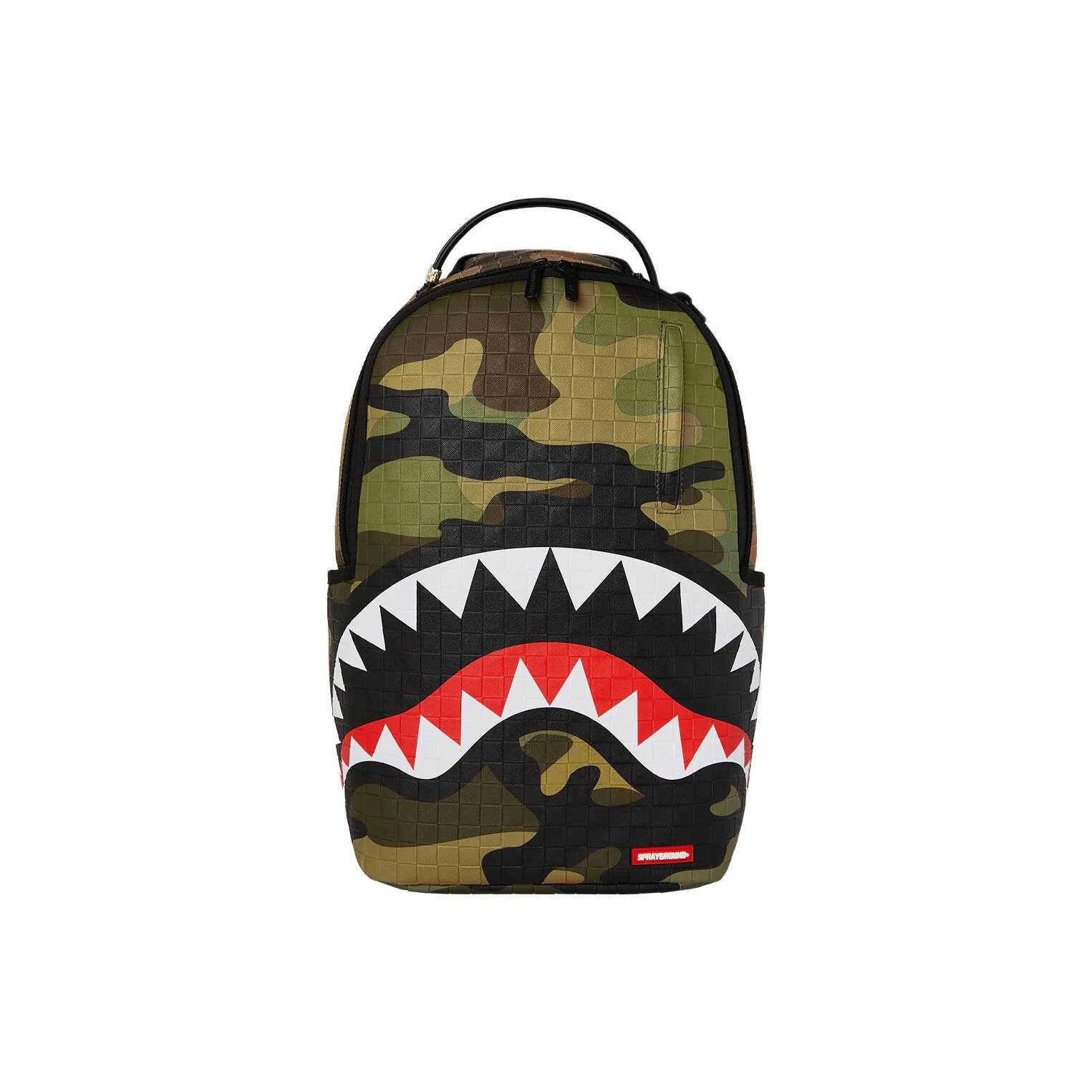 Сумка SPRAYGROUND, фактура пэчворк, армейский зеленый — фото 1