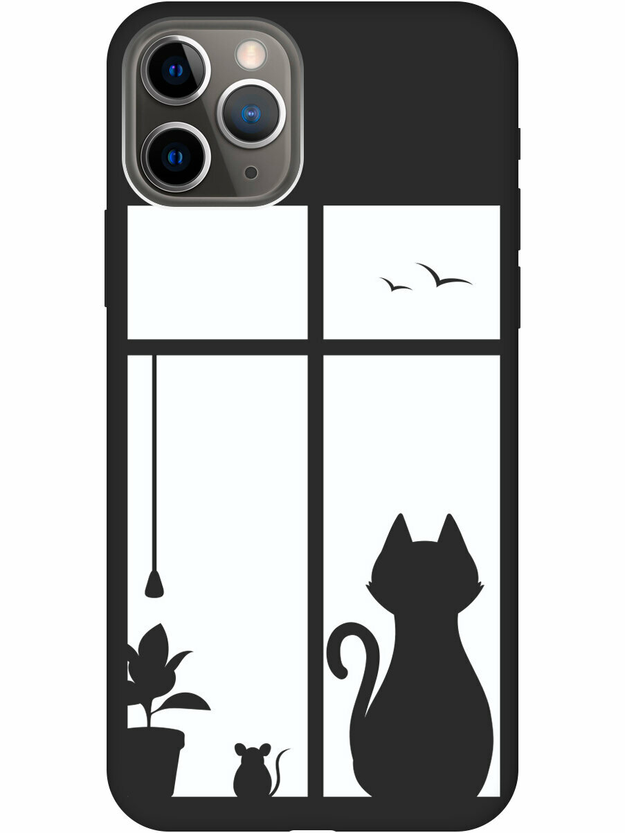 Силиконовый чехол на Apple iPhone 11 Pro / Эпл Айфон 11 Про с рисунком "Cat and Mouse" Soft Touch черный