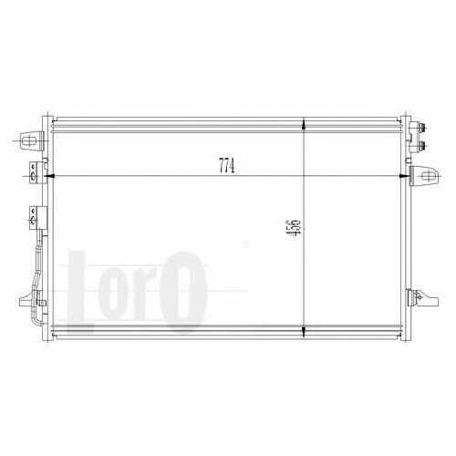 Радиатор кондиционера CHRYSLER TOWN & COUNTRY III 01- 2.4 i, VOYAGER III 01- 2.4 i, CARAVAN III 01- LORO 0080160006