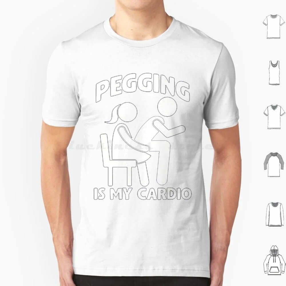 Белая футболка Pegging Is My Cardio, 5XL