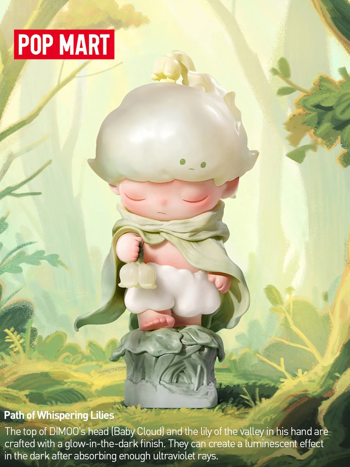 Коллекционная фигурка Pop Mart DIMOO Memories We Hold Series Figures-Path of Whispering Lilies, игрушка-сюрприз, пластик, 10 см