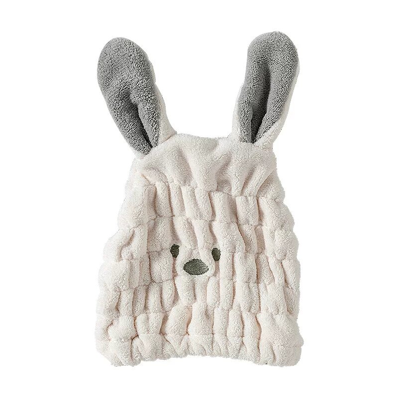 Японская мультяшная кроликовая суперабсорбирующая шапочка для волос, белый цвет, 100% хлопок, быстрое высыхание