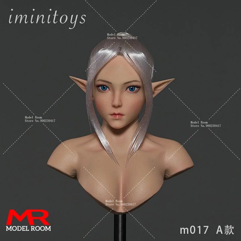 Iminitoys M017 1/6 Жидкий эльф Девушка Голубые глаза Голова Лепка Резьба Модель подходит для 12 дюймов TBL JIAOU Бледно-Женщина-Солдат Фигурка тела
