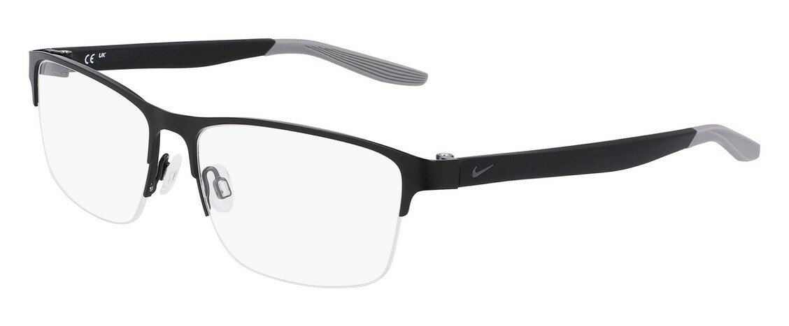 Оправа NIKE 8153 001, для мужчин, полуободковая , прямоугольная, металл, чёрный