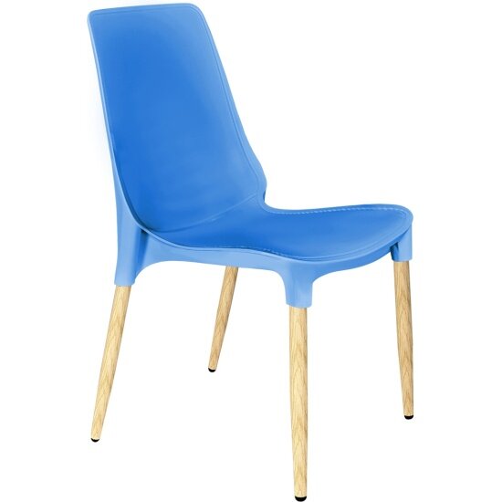 Стул Sheffilton SHT ST75/S424-C небесно-синий ral5015/светлый орех