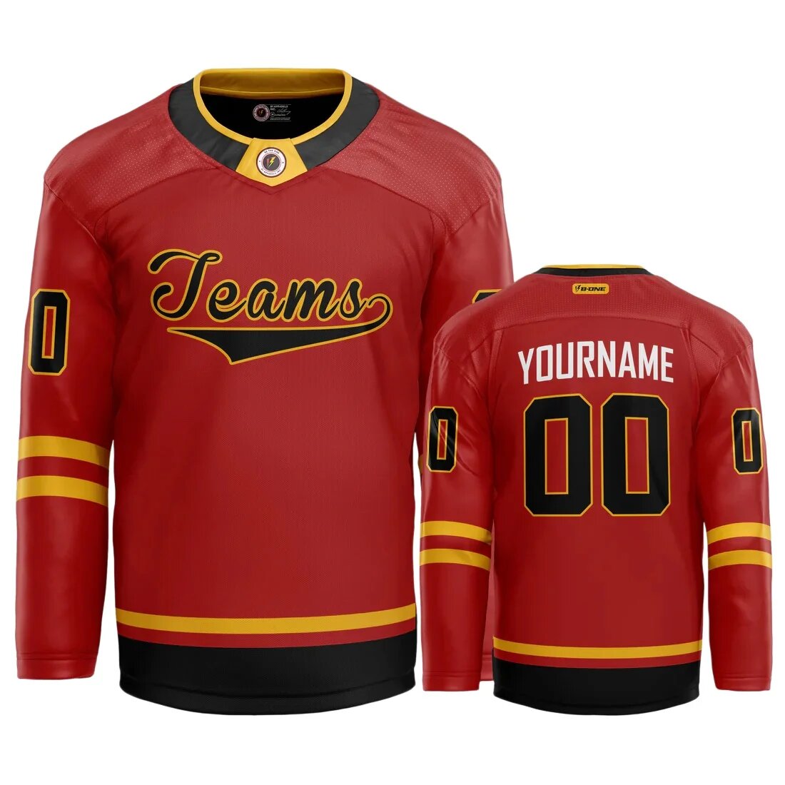Мужская хоккейная форма Teams, красный, style-10, 6XL