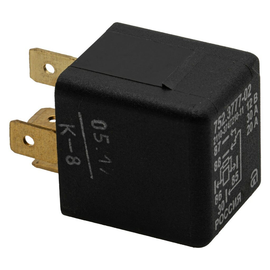 Реле пятиконтактное 12V 30A (752.3777-02) для Лада 110, 4×4 Нива Легенд, Приора, Калина, Самара