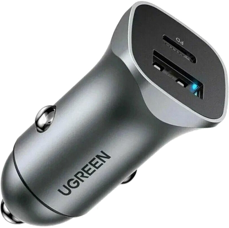 Автомобильное зарядное устройство Ugreen CD130 Space Gray серый
