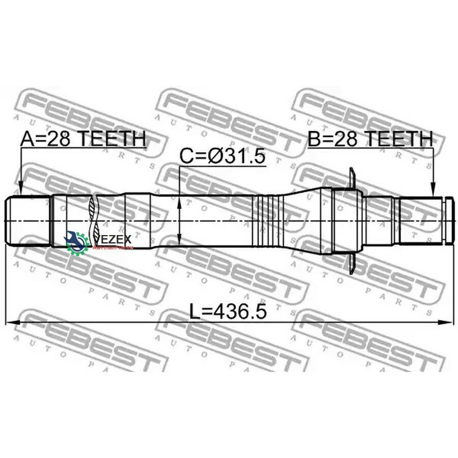 FEBEST 1212-CM10MT4WD Полуось правая HYUNDAI SANTA FE (CM) 2006-2012 1212-CM10MT4WD