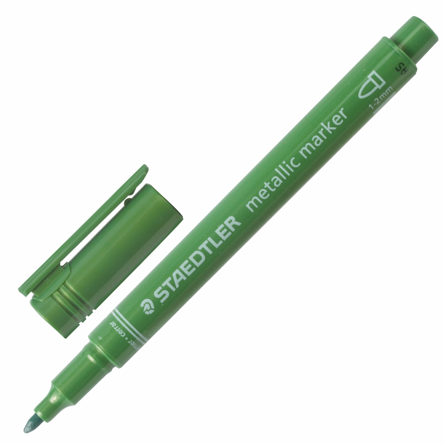 Маркер декоративный STAEDTLER, зеленый металлик, круглый наконечник, 2 мм, 8323-553, 5ед. в комплекте
