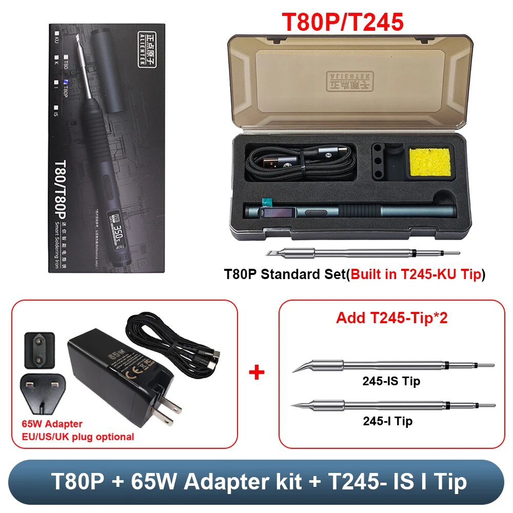 ALIENTEK T80/T80P Паяльник 100 Вт 80-450°C T80P n65W nT210-I IS