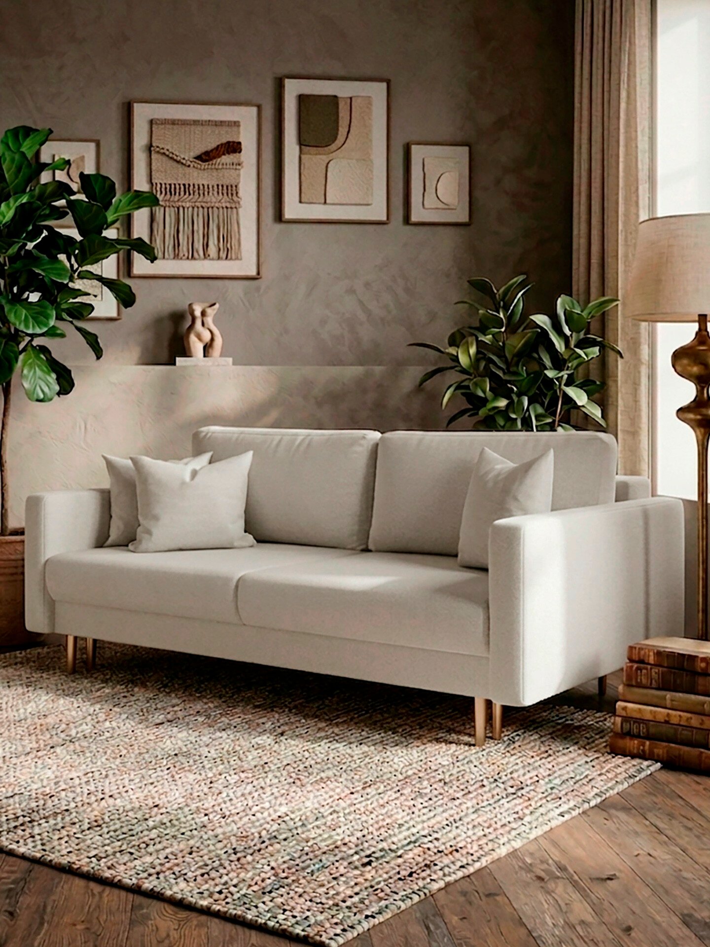 Диван Астро Лайт Velutto 16 NOW 230x110x90 см, серый Велютто, еврокнижка Фиеста