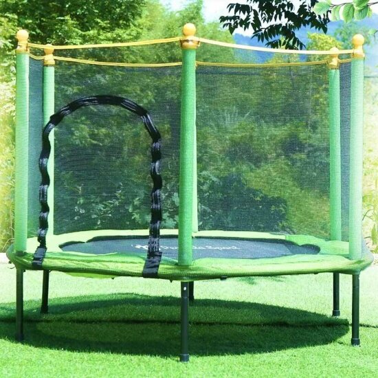 Батут с защитной сеткой Perfetto Sport BOUNCE 5 диаметр 1,4 м зелёный PS-548-G
