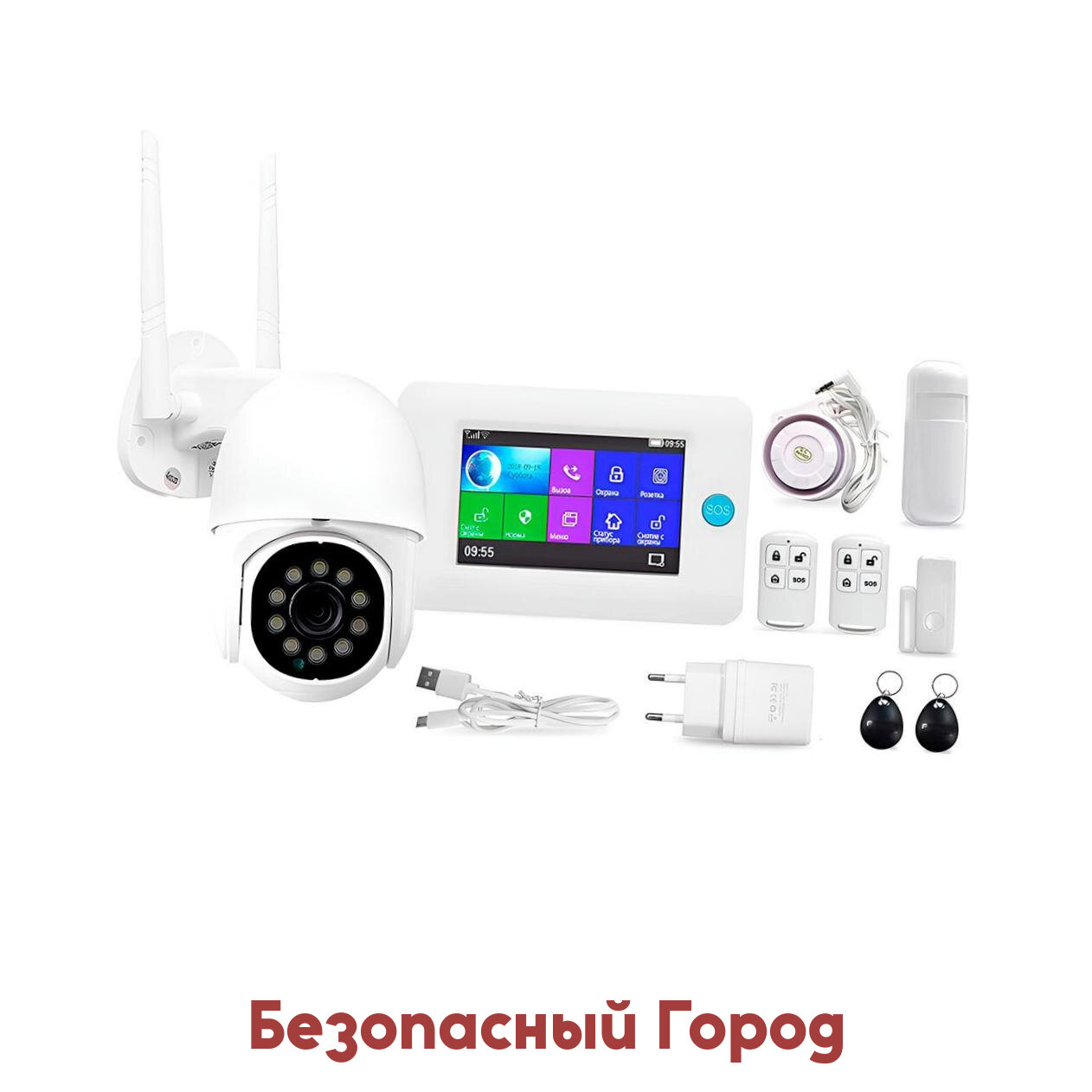 Система GSM/Wi-Fi сигнализация с видеонаблюдением: Strazh Галактика(GSM) и HD-ком-ASW5 9826-TUYA (Z65470EB) для дома, коттеджа и гаража.