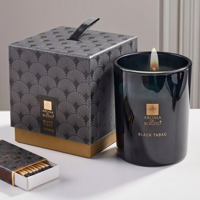 Ароматическая свеча в стакане Aroma di Rogito - Black Tabac 10*8 см, Koopman (Купман), CC5903060-3