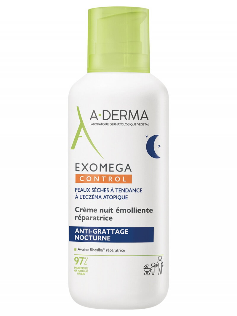 A-Derma EXOMEGA CONTROL Восстанавливающий смягчающий ночной крем-эмолент, 400 мл