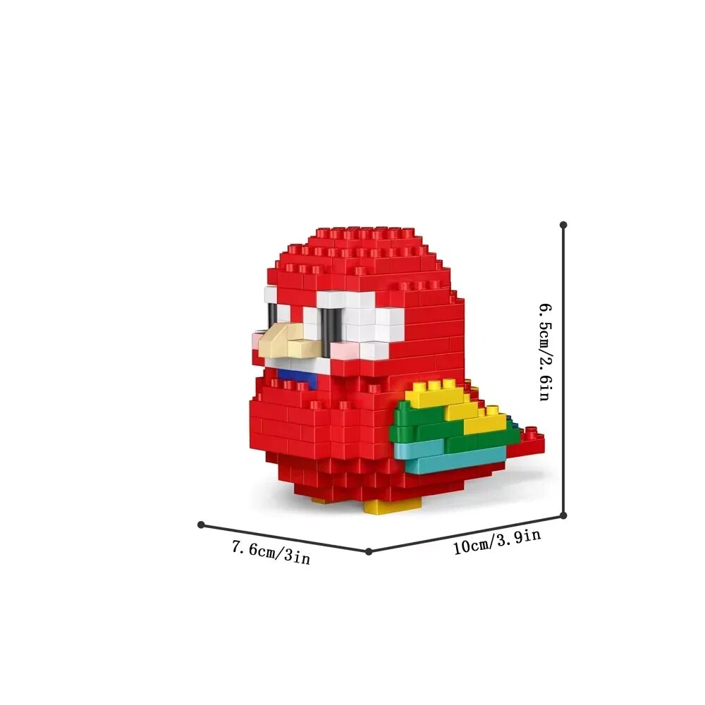 Набор 3D-конструкторов мультяшных животных Lego Красный, With box, Small parrot
