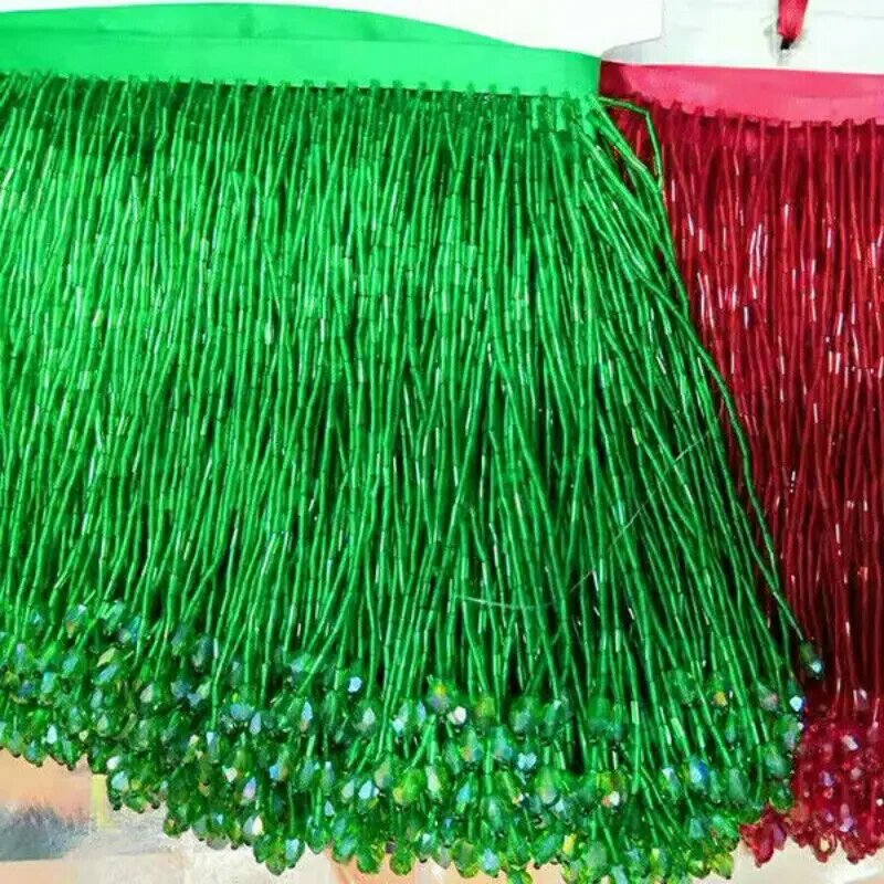 Бахрома бисерная изумрудная, 2 yard
