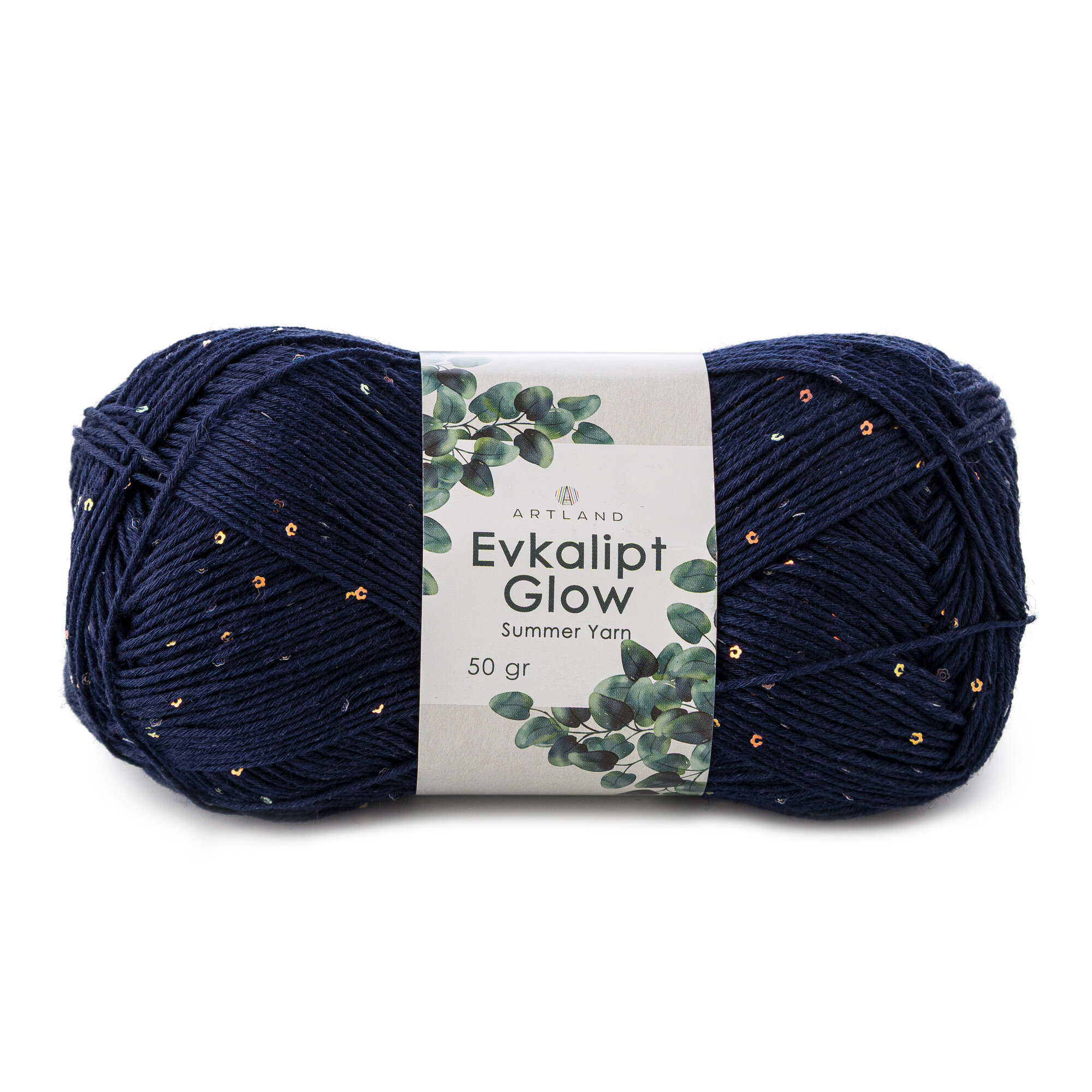 Пряжа для вязания Evkalipt Glow Artland 1 моток (175 м, 50 гр), цвет 11 темно-синий