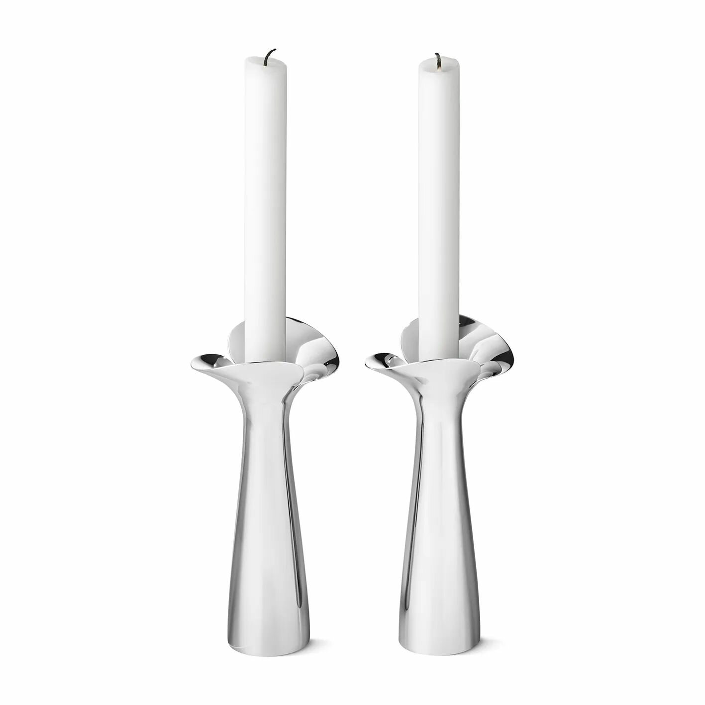 Набор из 2 подсвечников Bloom Botanica, Helle Damkjaer for Georg Jensen, 20см, цвет серебро
