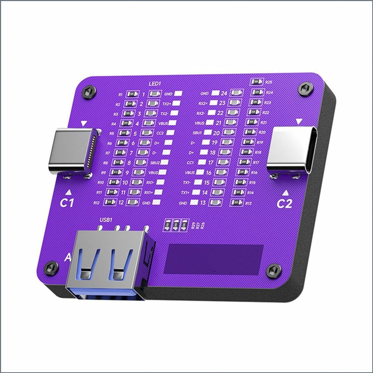 TC-24 Двухголовочный Тестер Линии Type-C Для Телефонов И Материнских Плат