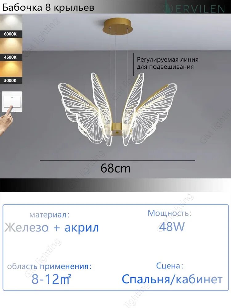ERVILEN Люстра, LED, 48 Вт — фото 1