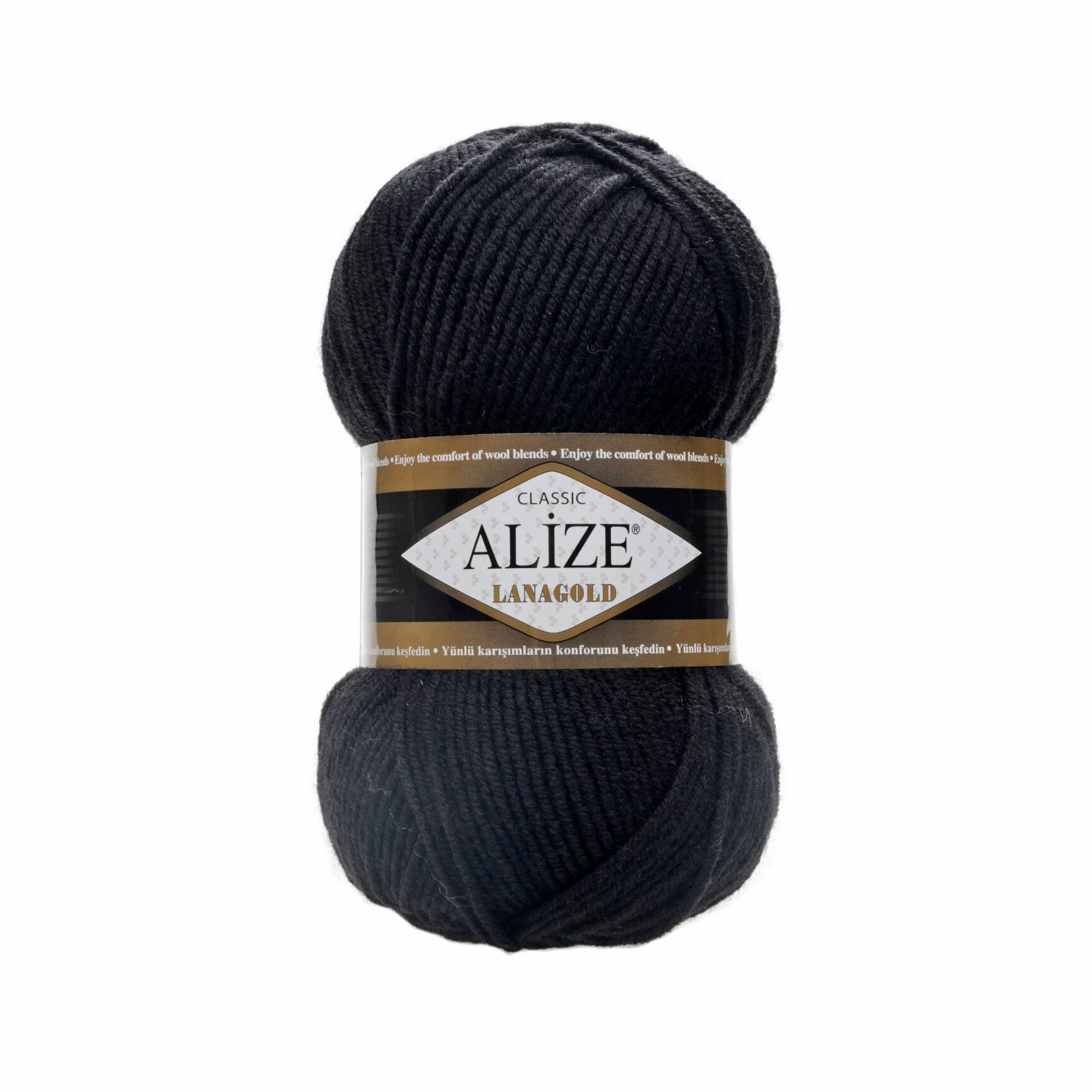 Пряжа для вязания Lanagold Alize 1 моток (240 м, 100 гр), цвет 60 черный