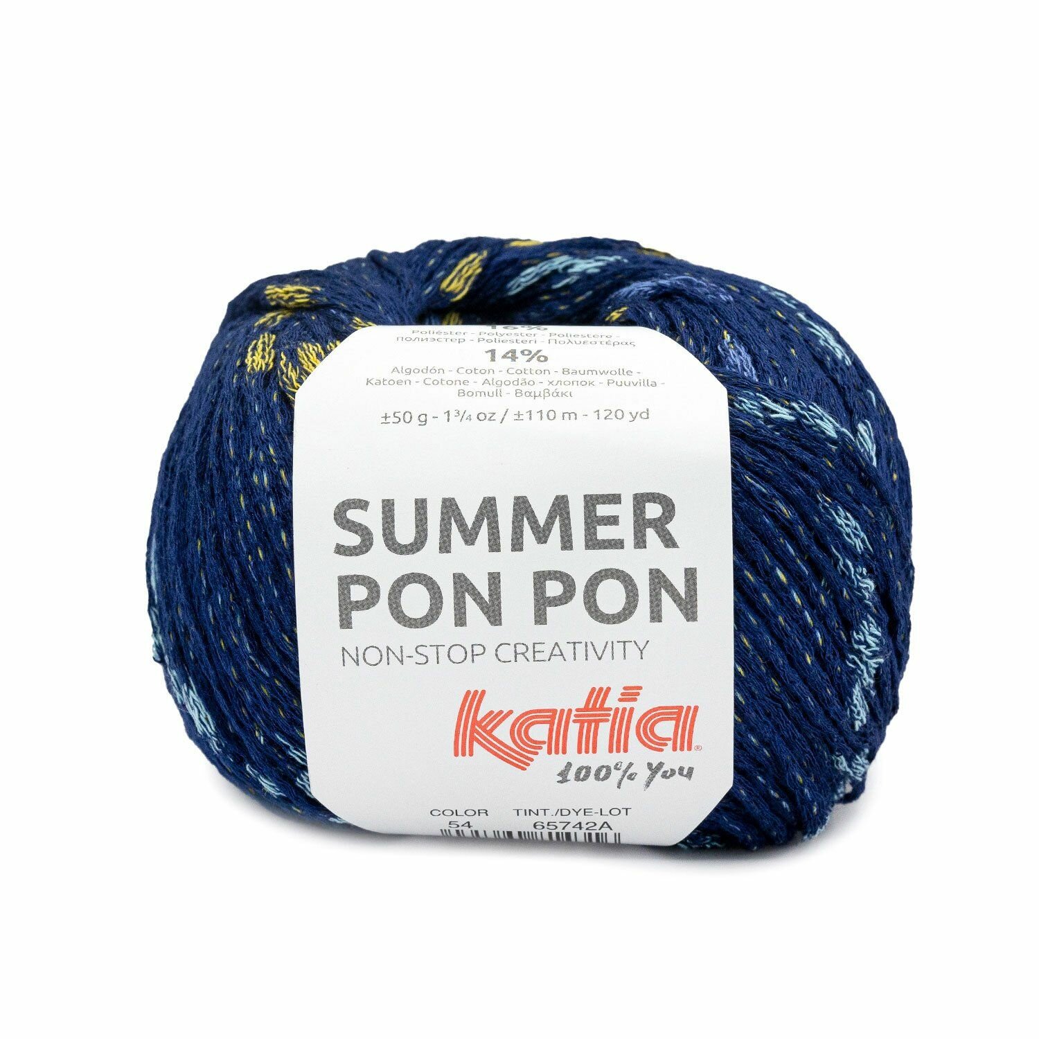 Пряжа для вязания Katia Summer Pon Pon (54) 1 моток 50 г/110 м