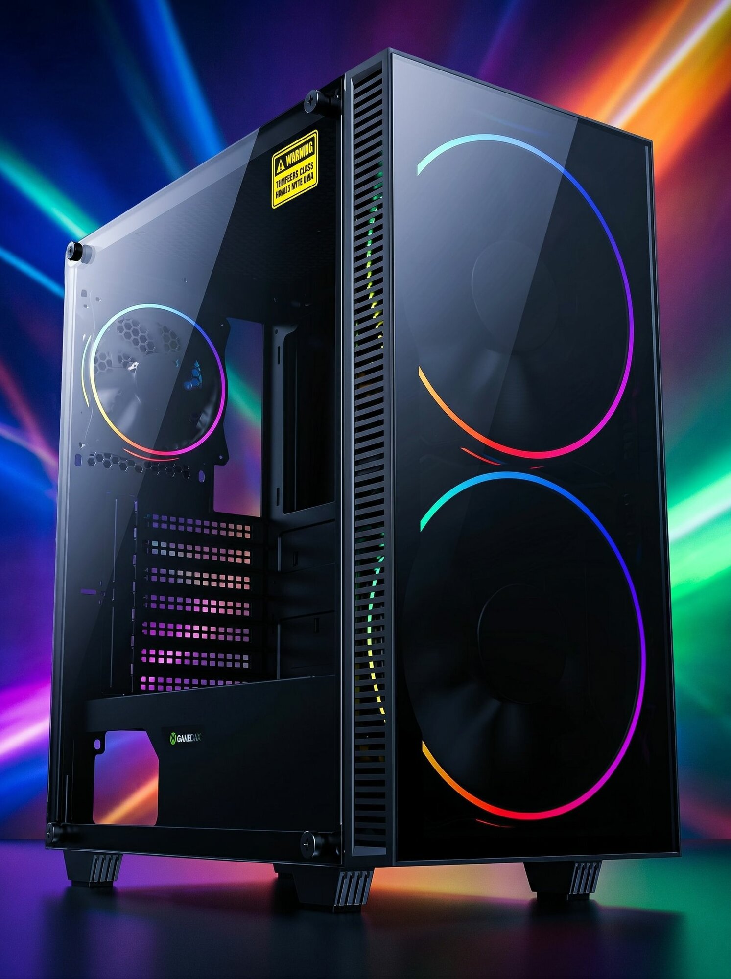 Корпус для ПК GAMEMAX Black Hole MFG. A363-TB Midi-Tower, ATX, закаленное стекло, USB 3.0, 2*200мм, без БП
