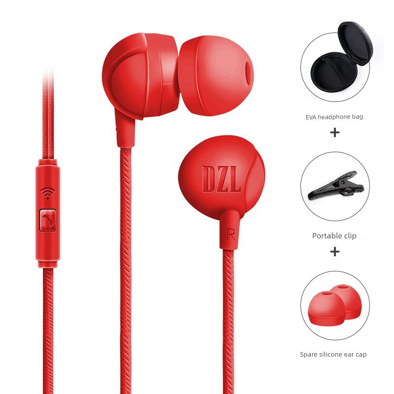 Игровые наушники для Xiaomi/Huawei с круглым отверстием - ярко-красный, комплект с чехлом, универсальная конструкция,