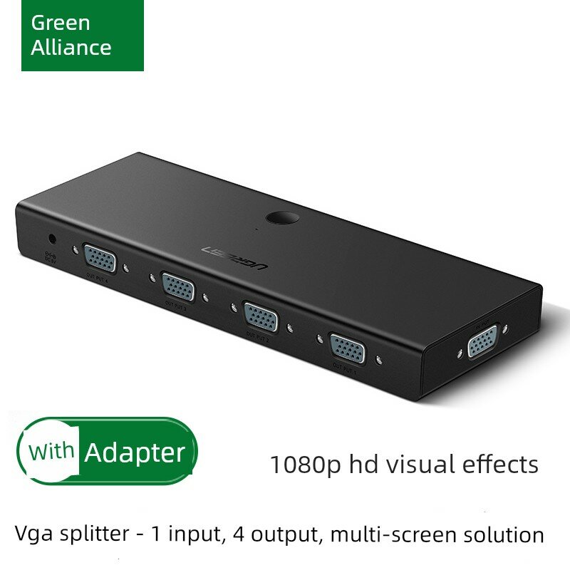VGA-разветвитель 1 в 4 стандартная модель, видео-распределитель 1080P HD для мультискрин-дисплеев компьютера