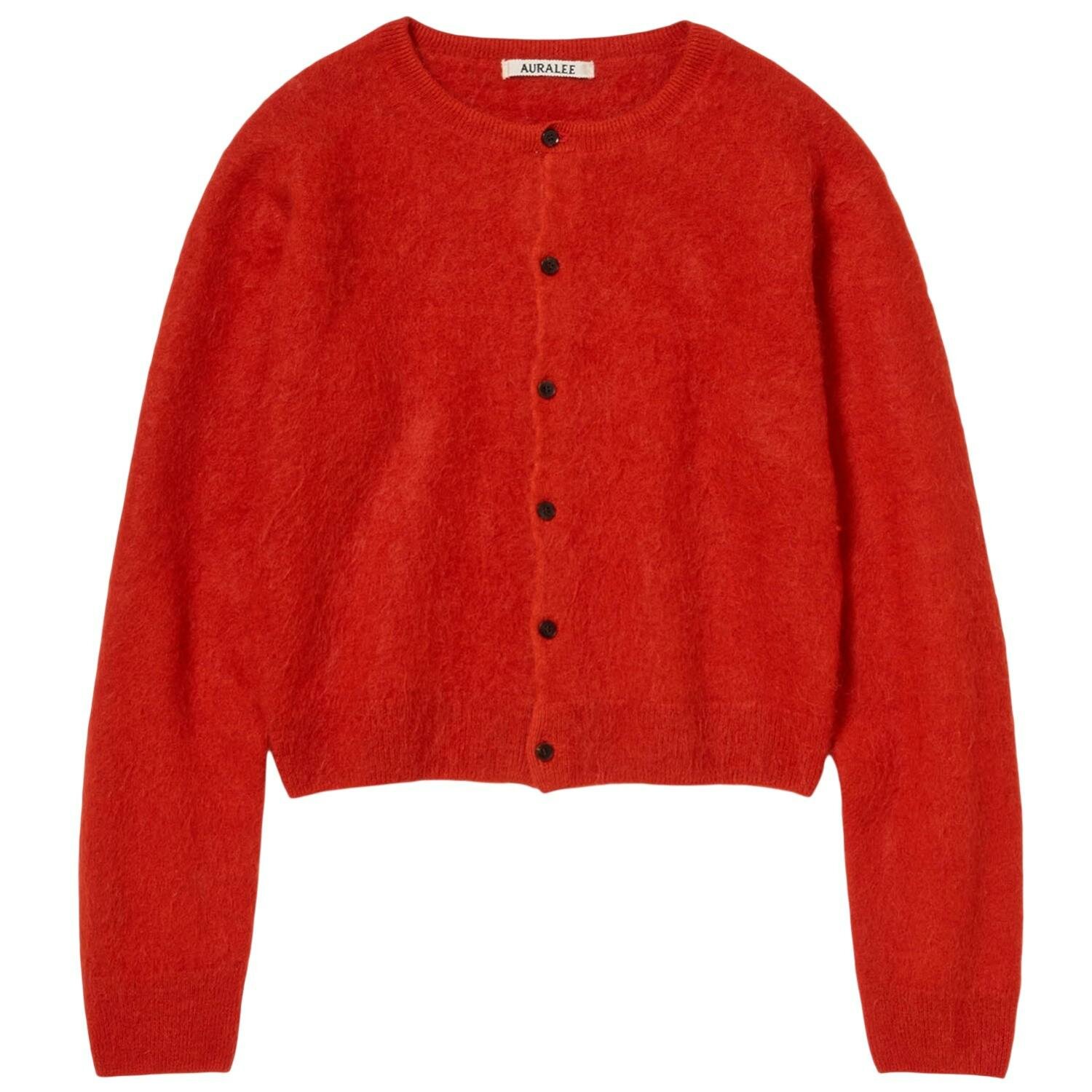 Кардиган Кардиган Auralee Garment-Dyed Baby Alpaca Fuzzy Knit Cardigan