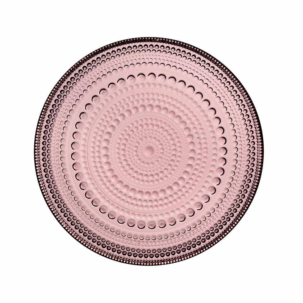 Тарелка Iittala Kastehelmi, стекло, 17 см, бордовая.