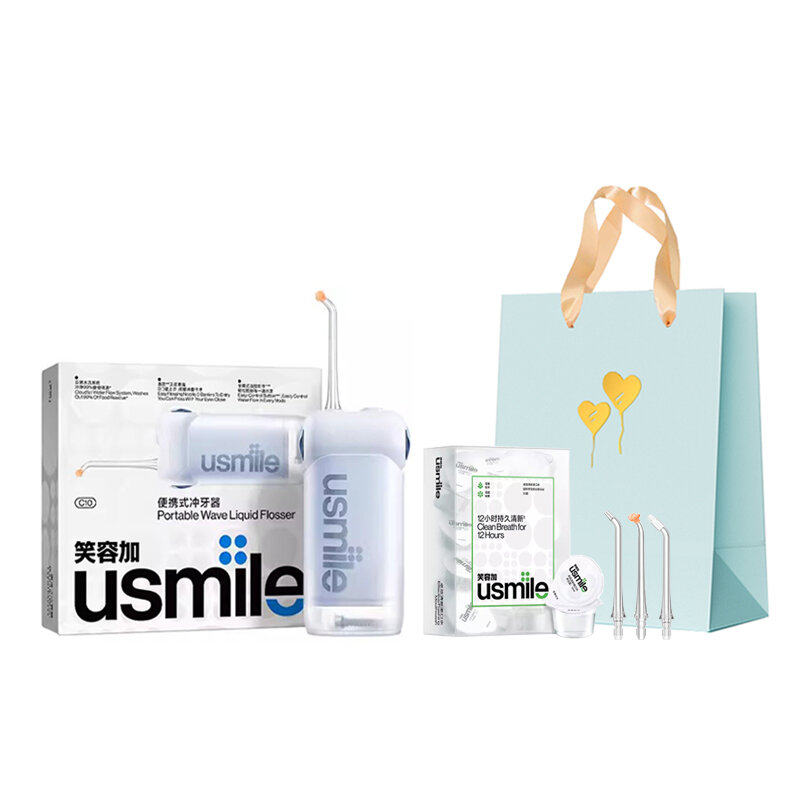 Портативный ирригатор унисекс Usmile C10, Sunny Mountain Blue+Mouthwash 20 Pcs+Limited Shopping Bag