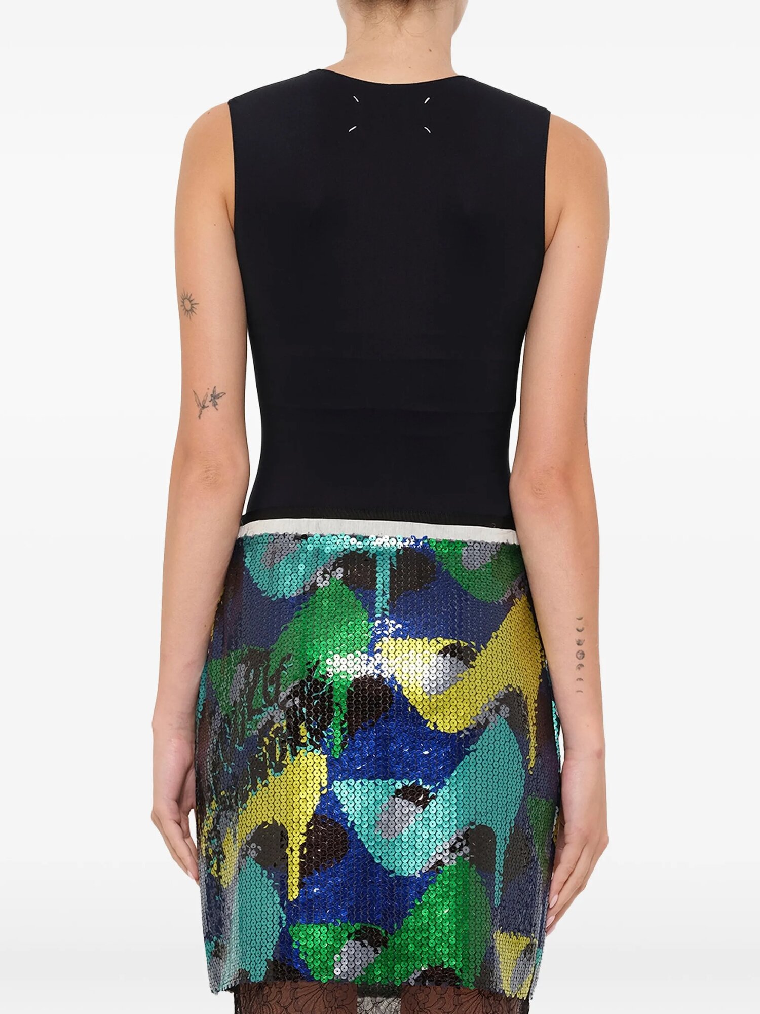 Юбка Lanvin Sequin-embellished printed skirt, размер 38, Синий принт — фото 1