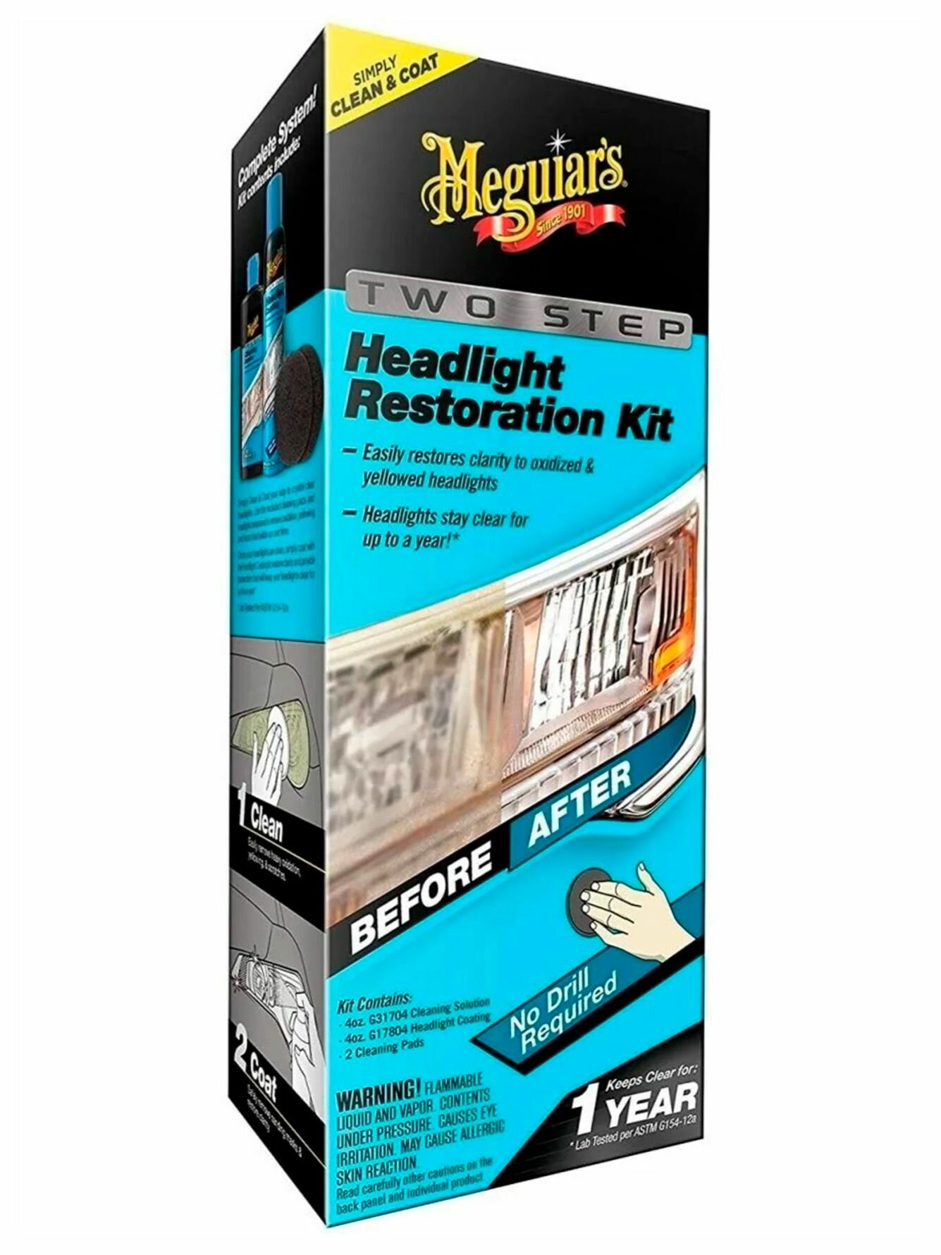 Набор для восстановления фар Two Step Headlight Restoration Kit G2970 Meguiar's