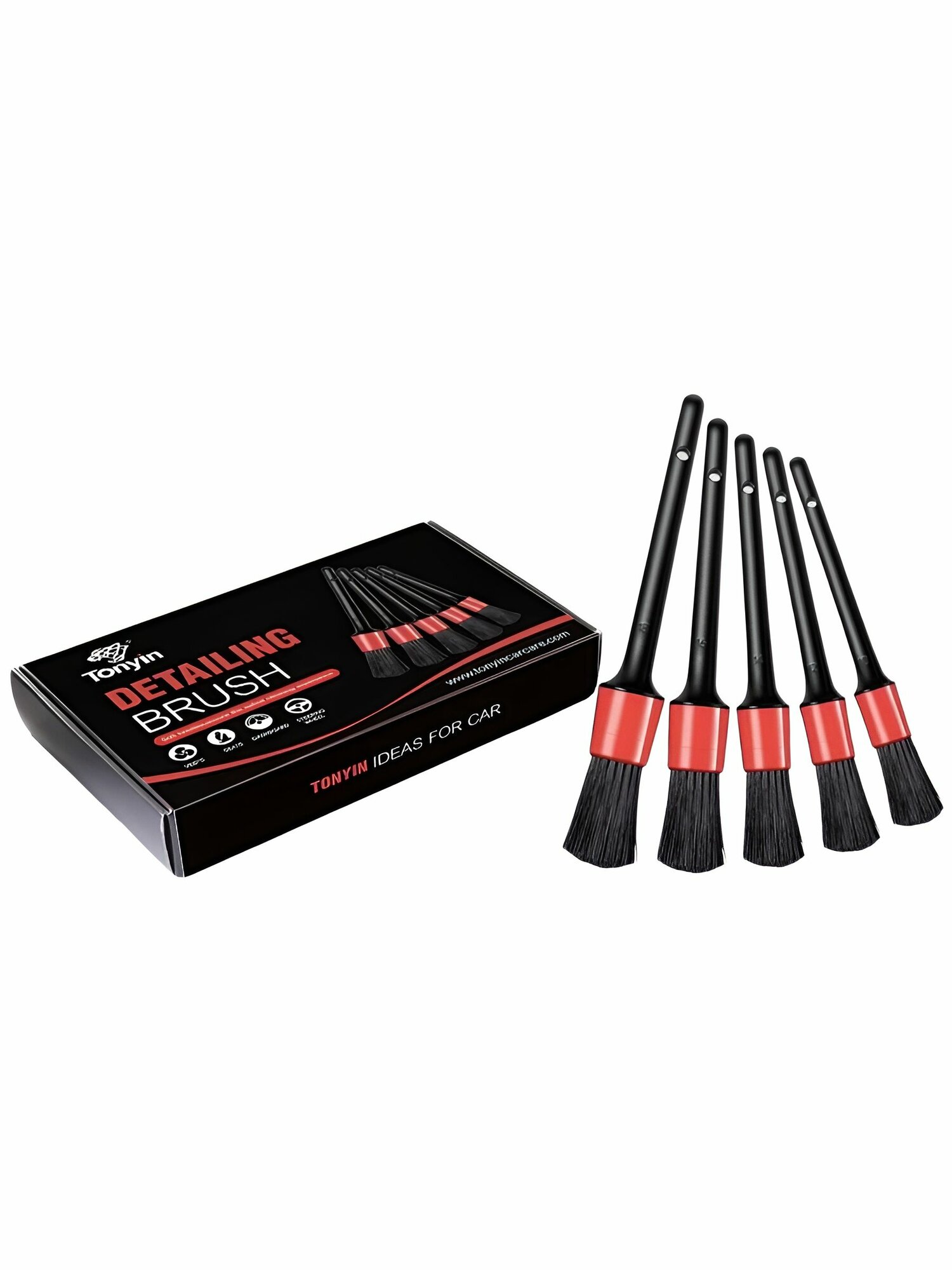 TT08 Кисти для детейлинга авто (набор) 5 в 1 BRUSH KIT 5 IN 1 TONYIN