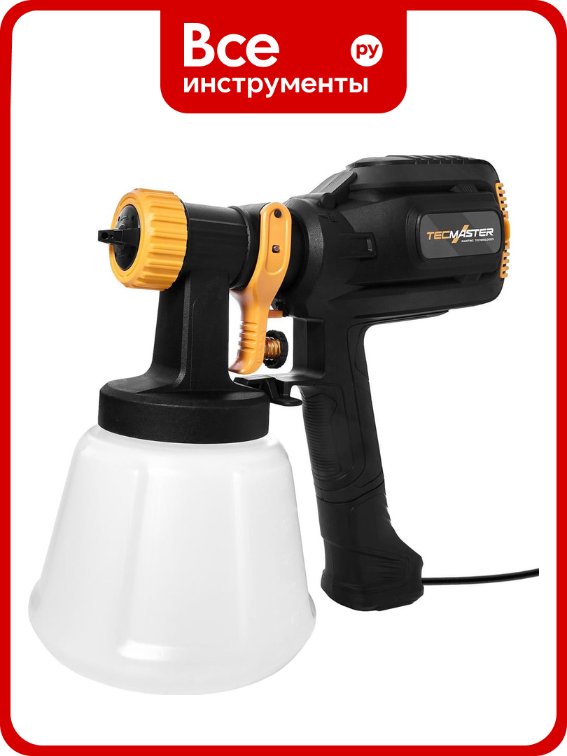 Краскораспылитель электрический TECMASTER T 700 DIY 1025700, пластиковое сопло, встроенный воздушный компрессор
