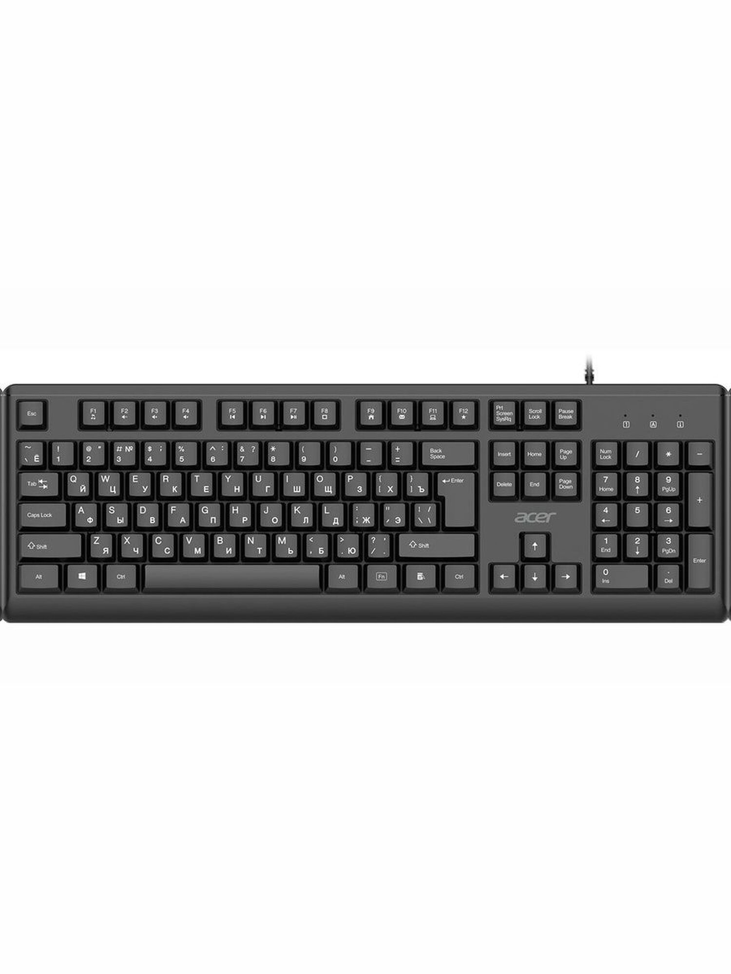 Клавиатура Acer OKW501 black USB Multimedia (ZL. KBDEE.01U) каб:1.8m
