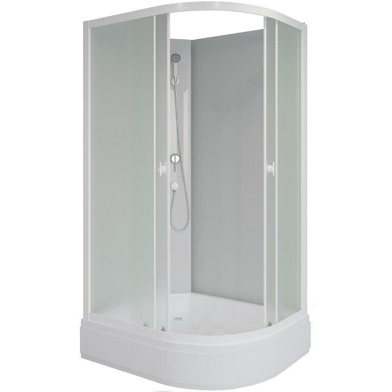 Душевая кабина Niagara Promo 110x80 P110 80 26L MT BK белый профиль, без гидромассажа, левая