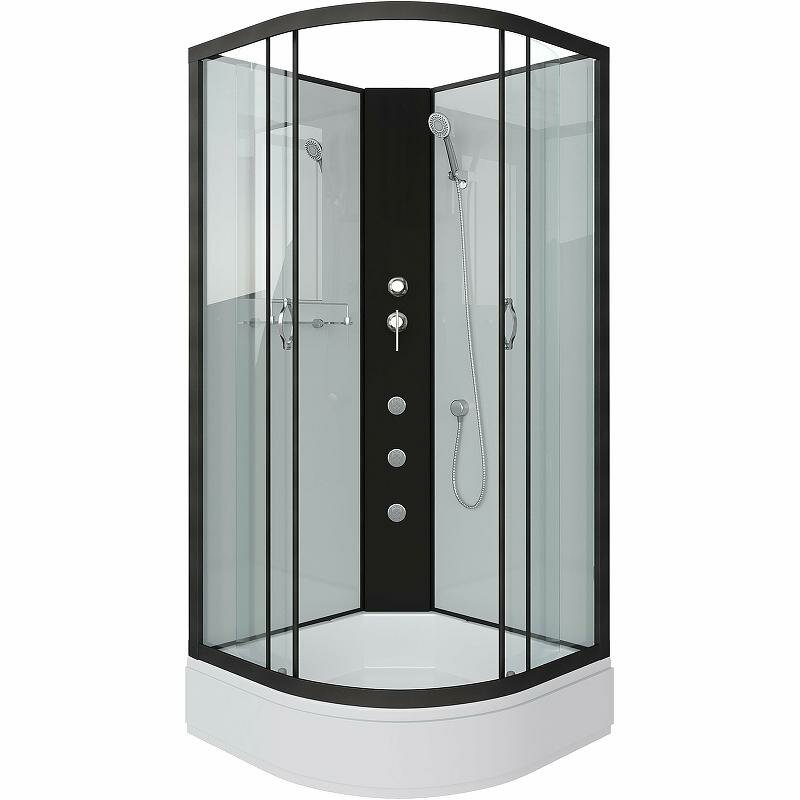 Душевая кабина Niagara Classic 80x80 67031414BKG черный профиль, с гидромассажом