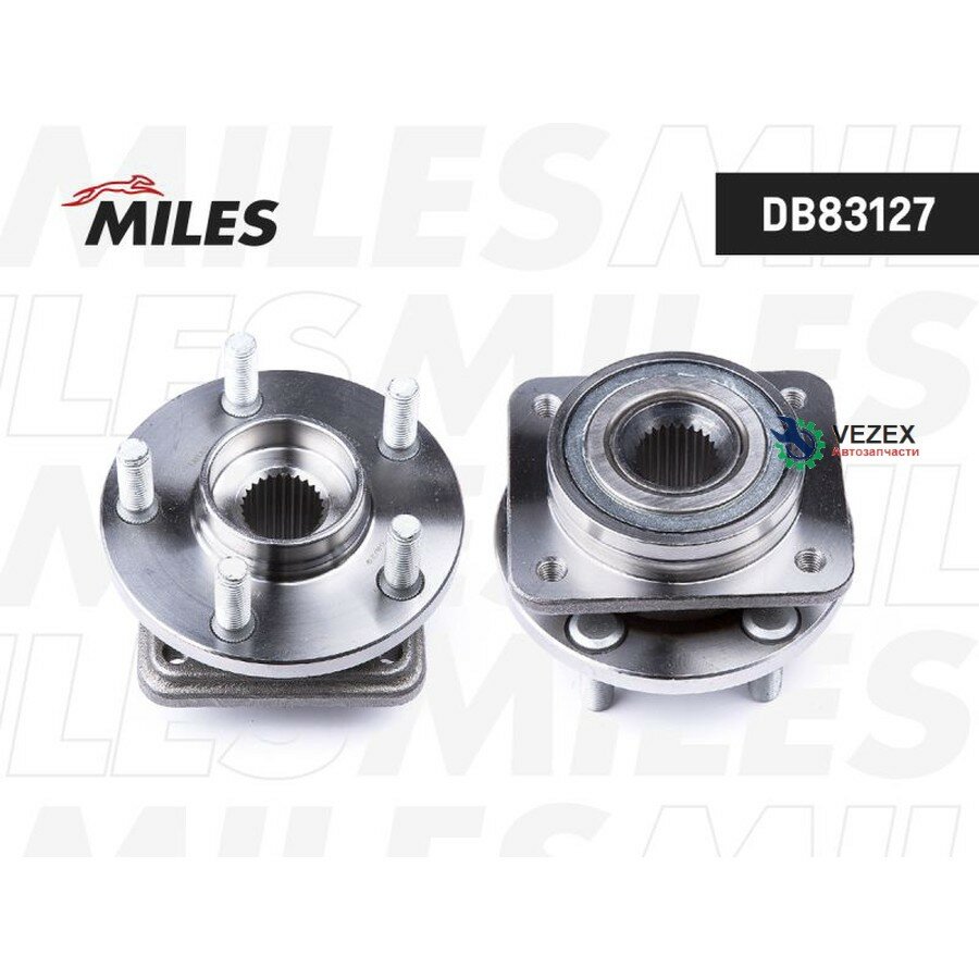 MILES DB83127 Ступица колеса передняя с подшипником CHRYSLER VOYAGER III/DODGE CARAVAN III 95-01 14 (SNR R186.02) DB83127