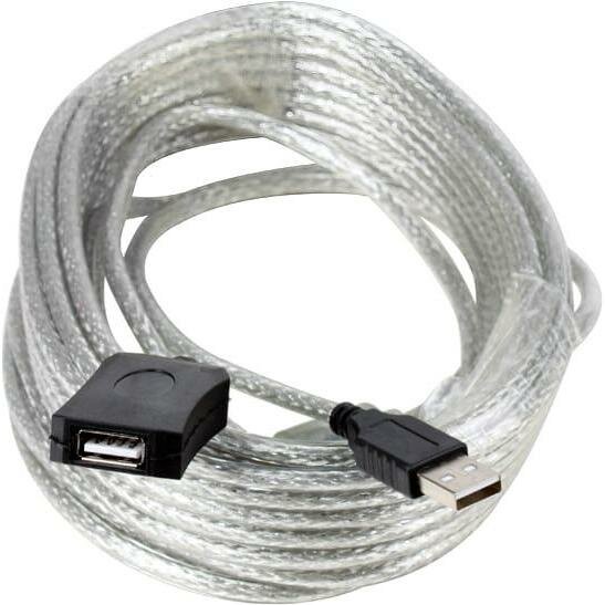Кабель USB 2.0 AM-AF 10м Aopen ACU823-10M активный круглый черный