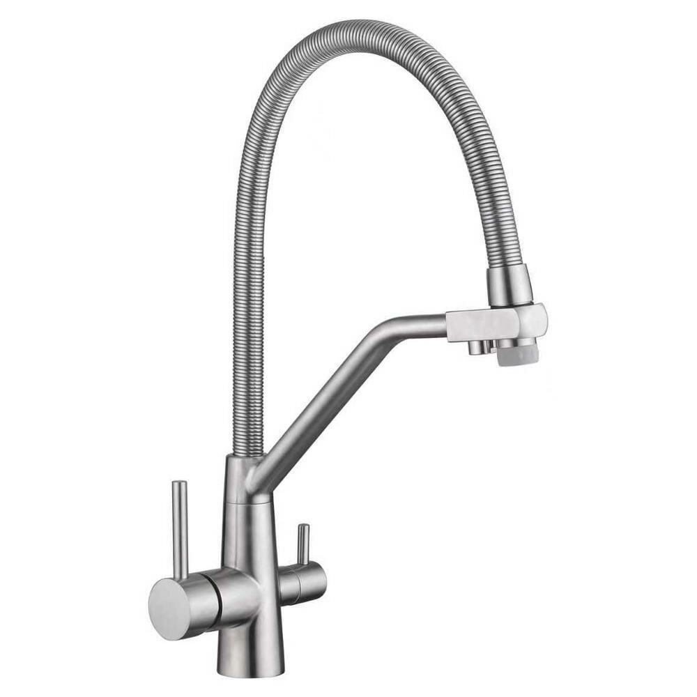Смеситель для кухни с подключением фильтра воды Fmark FS0762L-V2, сатин