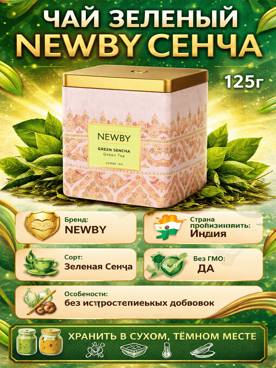 Чай зеленый Newby Сенча, 125г